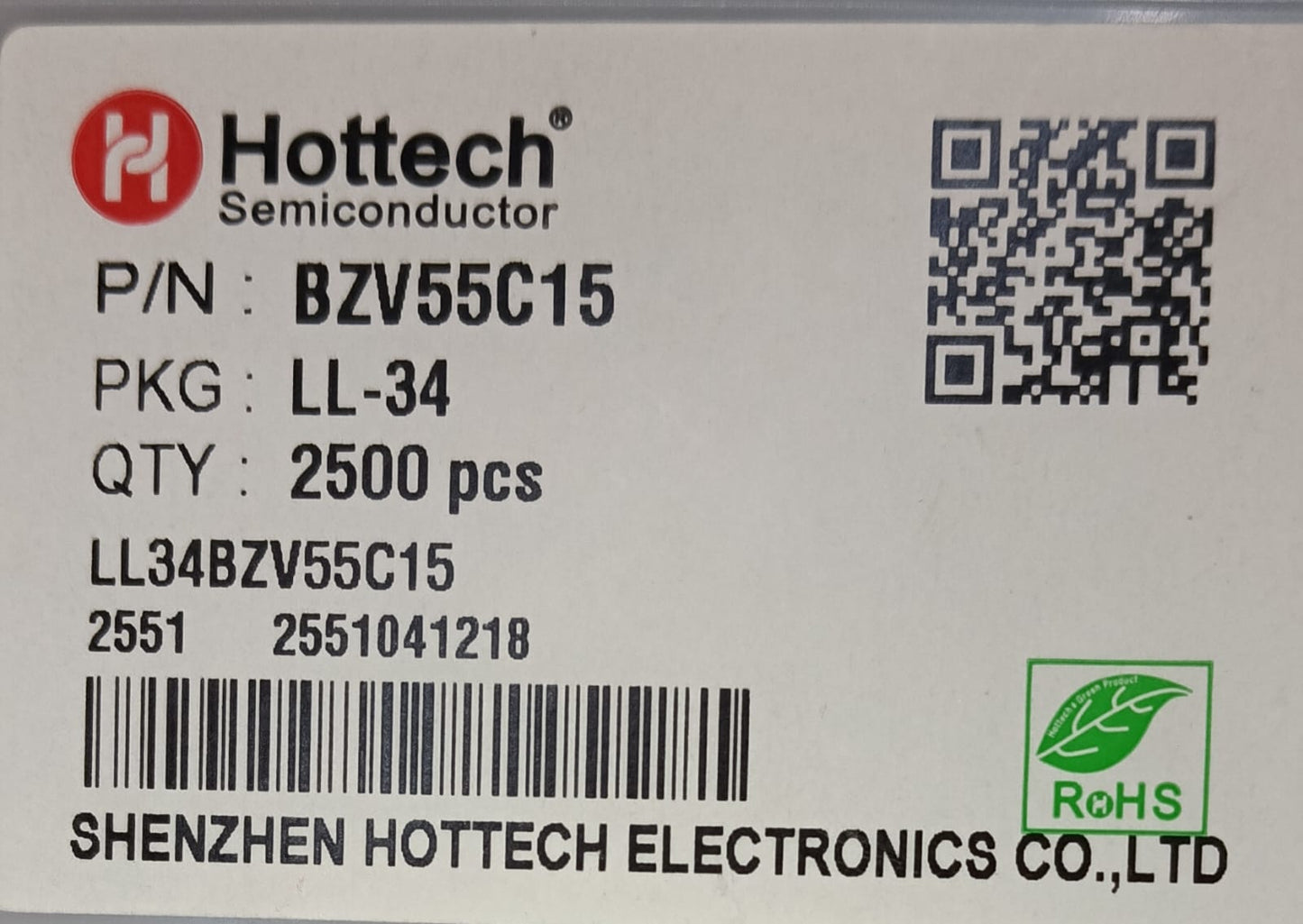 15V 0.5W zener diode SMD BZV55-C15 SOD-80 ETA1599 – EMERGING TECHNOLOGIES