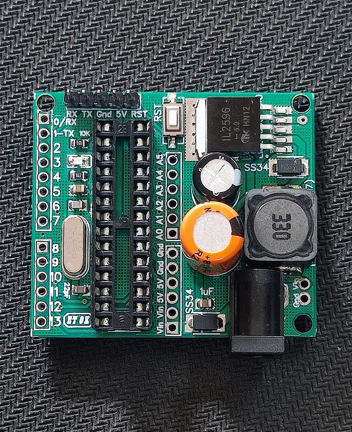 ATMEGA328 OR ATMEGA8+LM2596 BREAKOUT BOARD PCB WITH COMPONENTS SOLDERE – EMERGING TECHNOLOGIES